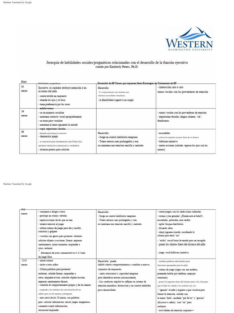 Executive Functions Hierarchy Handout Peters | PDF | Comportamiento ...