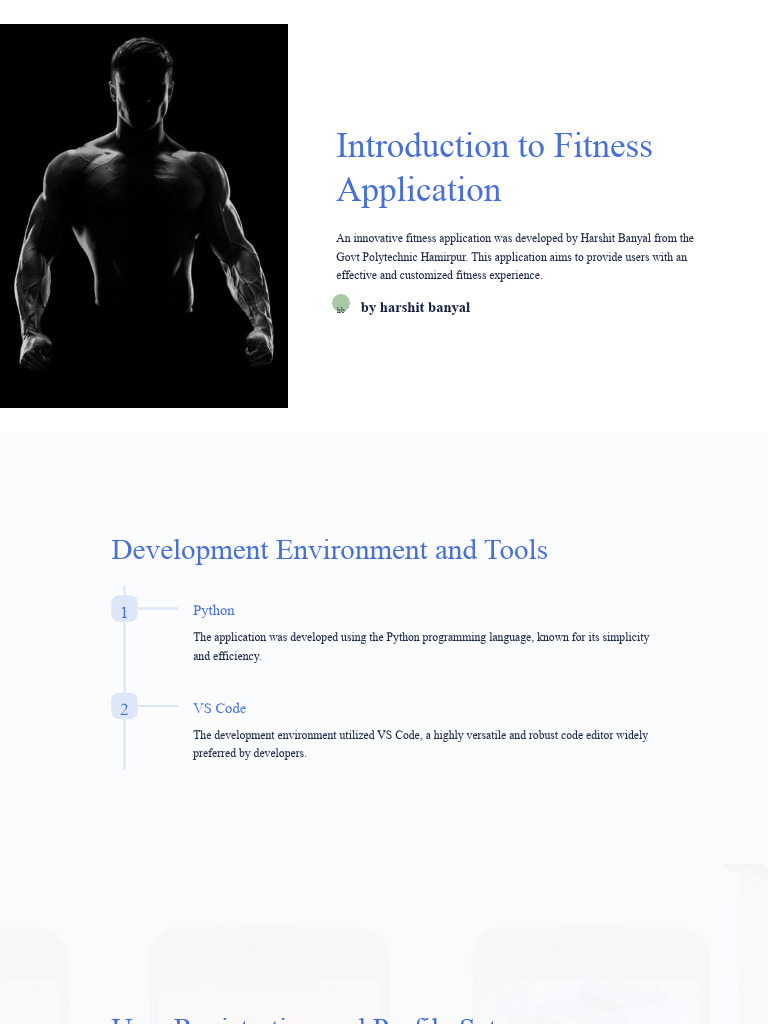 Introduction To Fitness Application: by Harshit Banyal | PDF ...