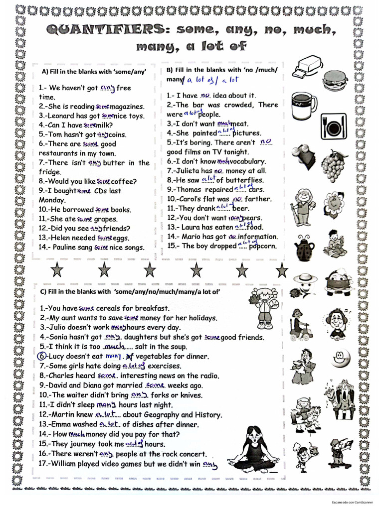 Answers Quantifiers-Schede | PDF