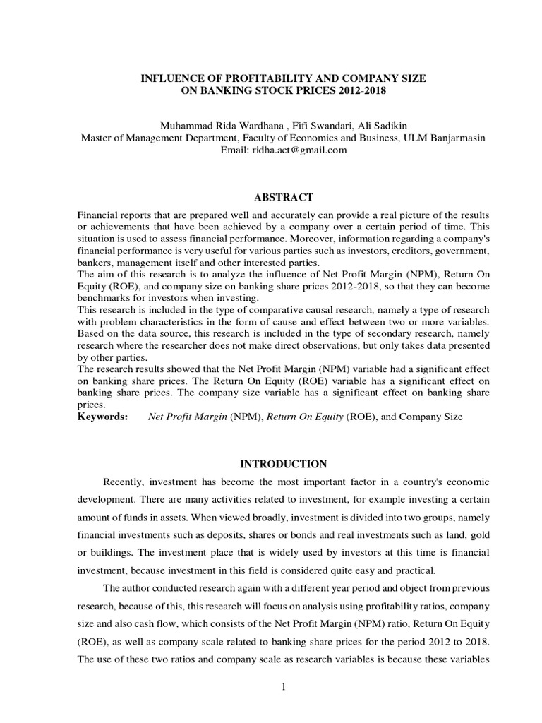 Jurnal Internasional Muhammad Ridha Wardhana | PDF | Investing ...