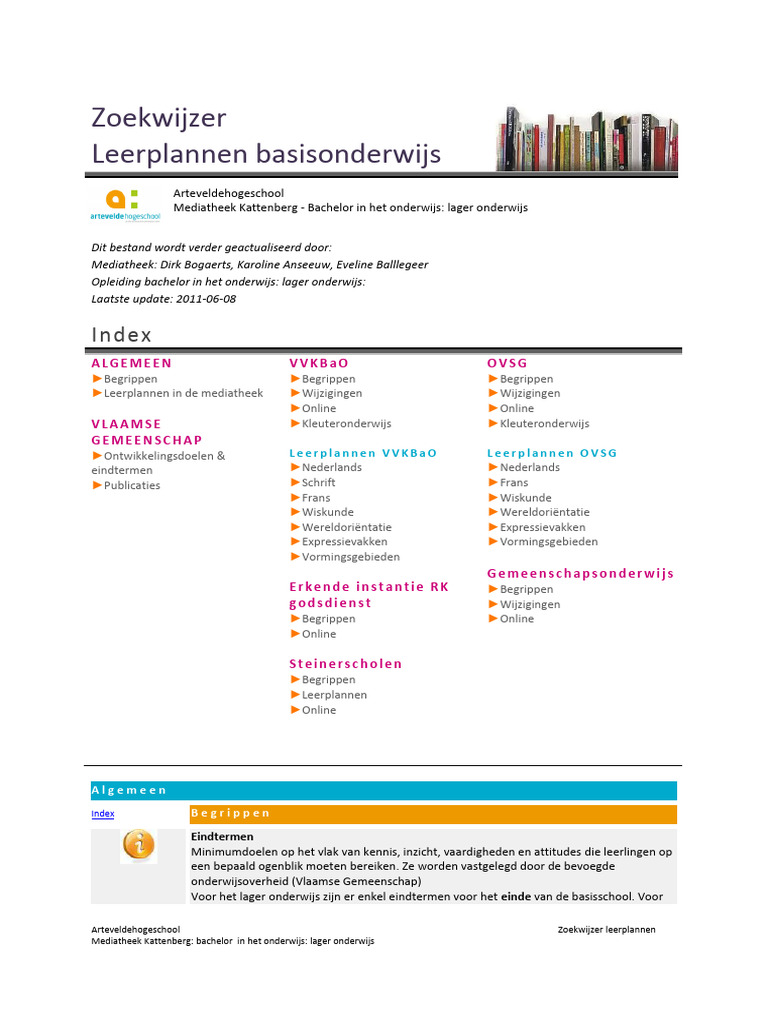 Zoekwijzer Leerplannen | PDF