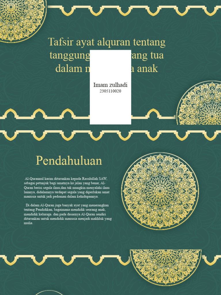 ppt imam zulhadi tentang tanggung jawab orangtua dalam mendidik anak | PDF