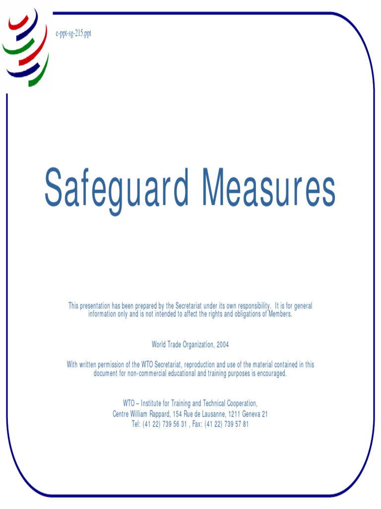Safeguard Measures | PDF | World Trade Organization | General Agreement ...