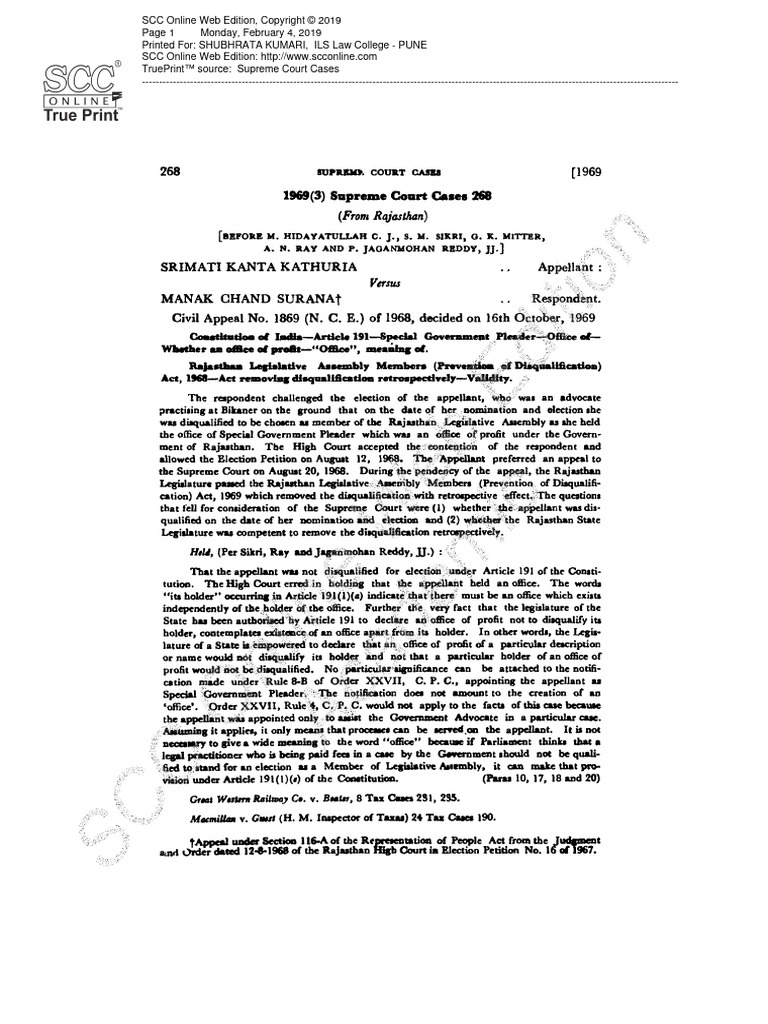 Smt. Kanta Kathuria vs. Manak Chand Surana | Download Free PDF | Monopoly (Economics) | Property Law