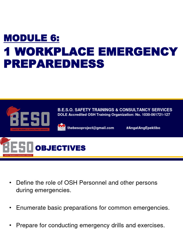 Module 6 - 1 Workplace Emergency Preparedness | PDF | Emergency Management | Emergency