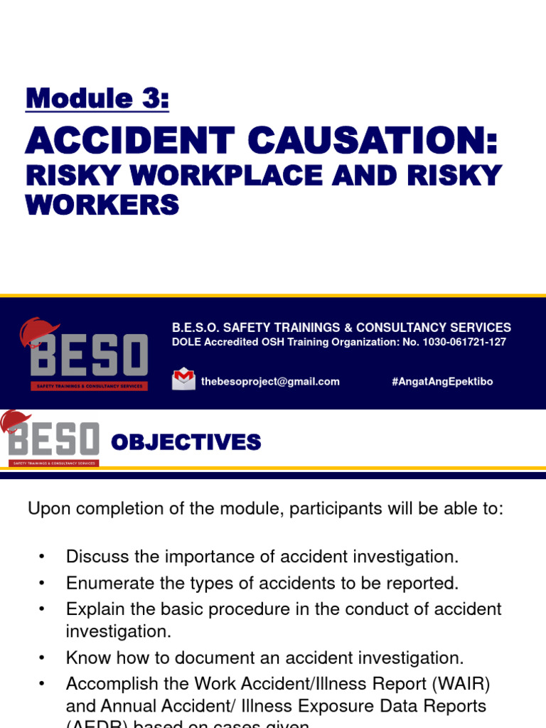 MODULE 3 - ACCIDENT CAUSATION - RISKY WORKPLACE AND RISKY WORKERS | Download Free PDF ...