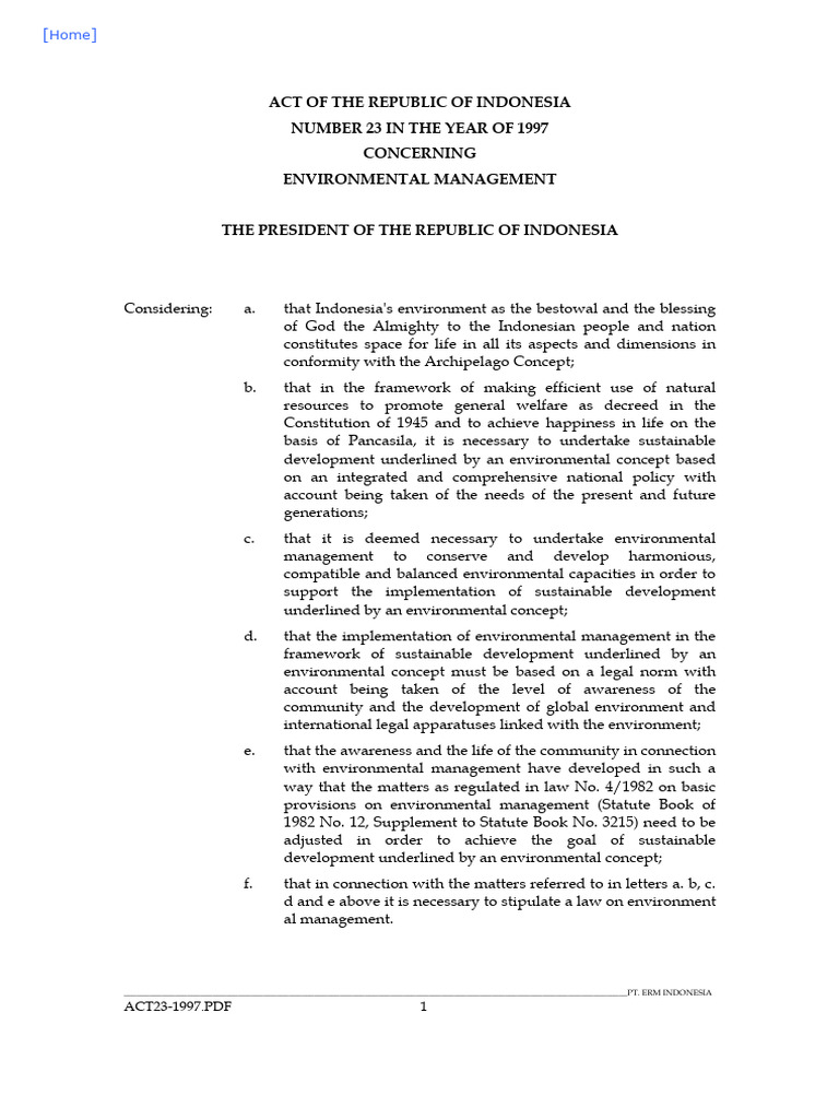 Act23 1997 | PDF | Sustainability | Environmental Resource Management