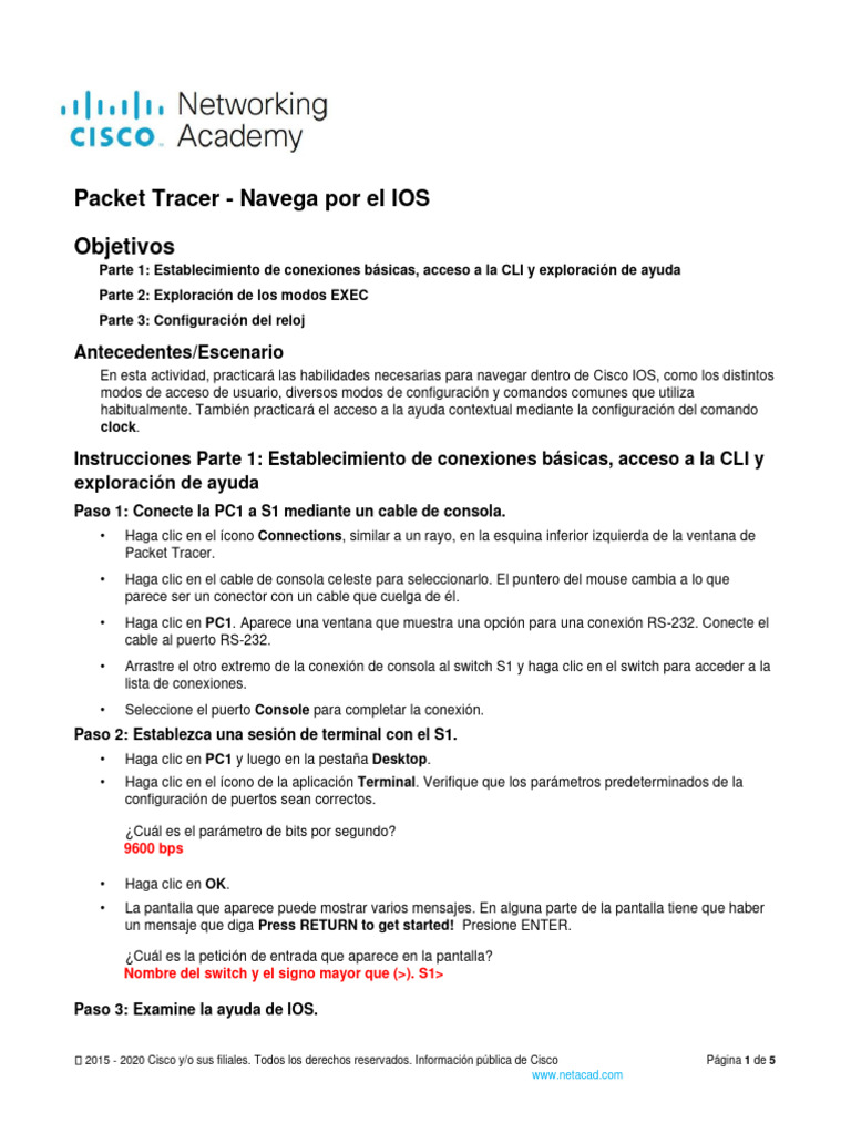2.3.7-packet-tracer -LUIS ALBERTO AMAYA AYURE | PDF | Interfaz de línea de comando | Terminal de ...