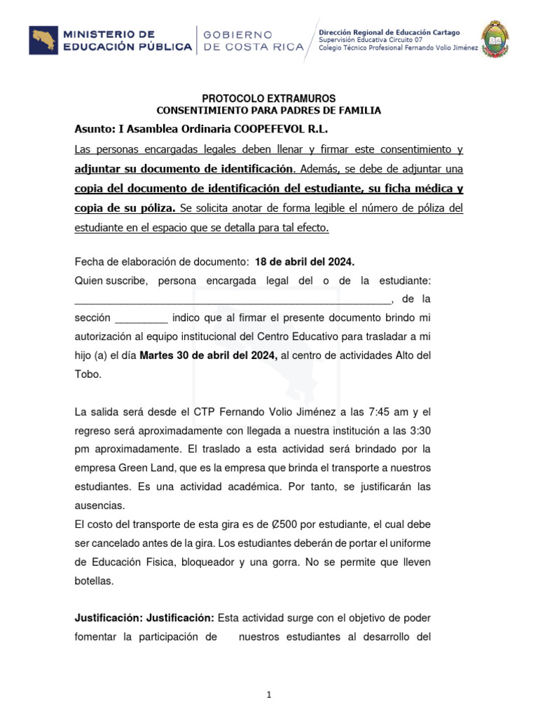 Protocolo Extramuros. I Asamblea Ordinaria | PDF | Medicina CLINICA | Medicina