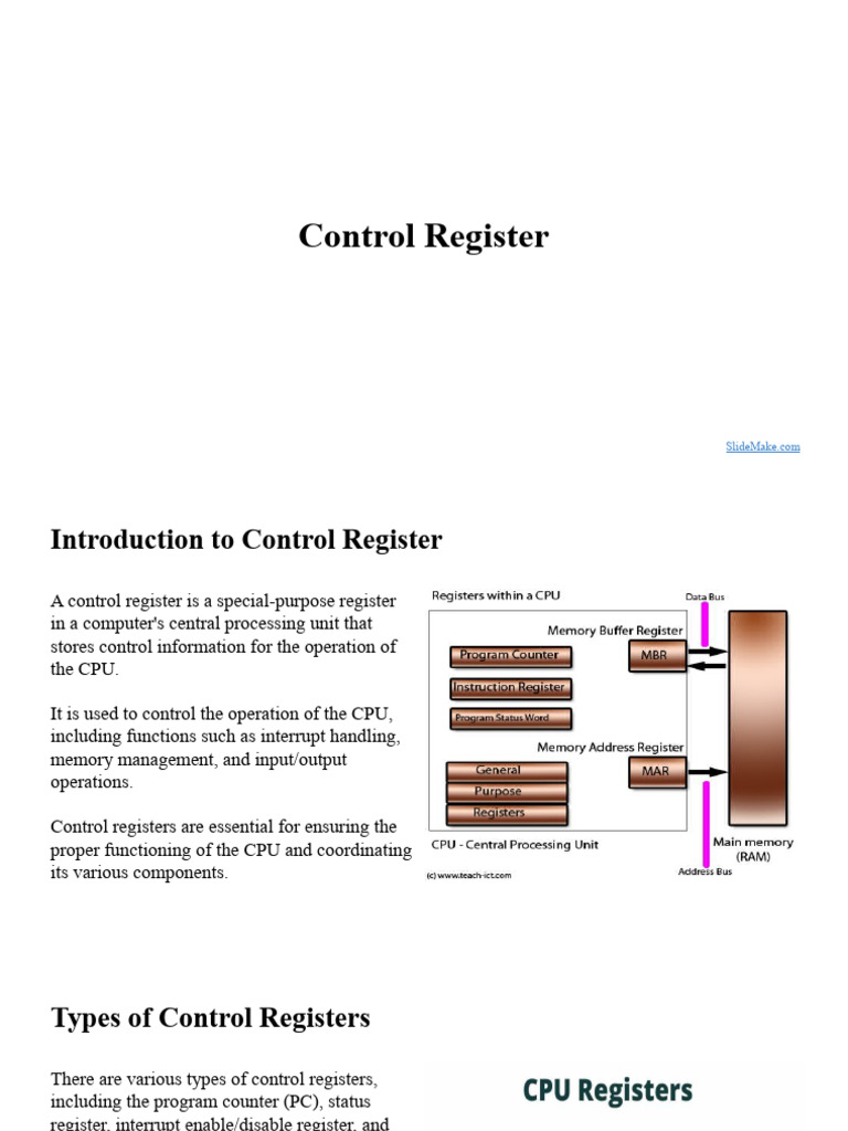 Control Register | PDF | Central Processing Unit | Cpu Cache