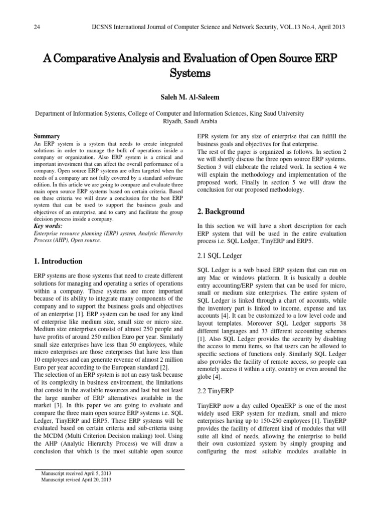 ERP Comparisons | PDF | Enterprise Resource Planning | Databases