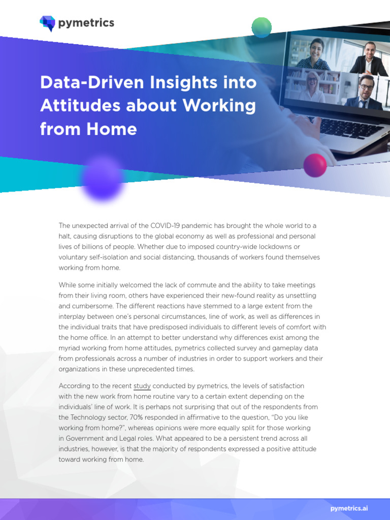 Data-Driven Insights Into Working From Home White Paper | Download Free PDF | Attention ...