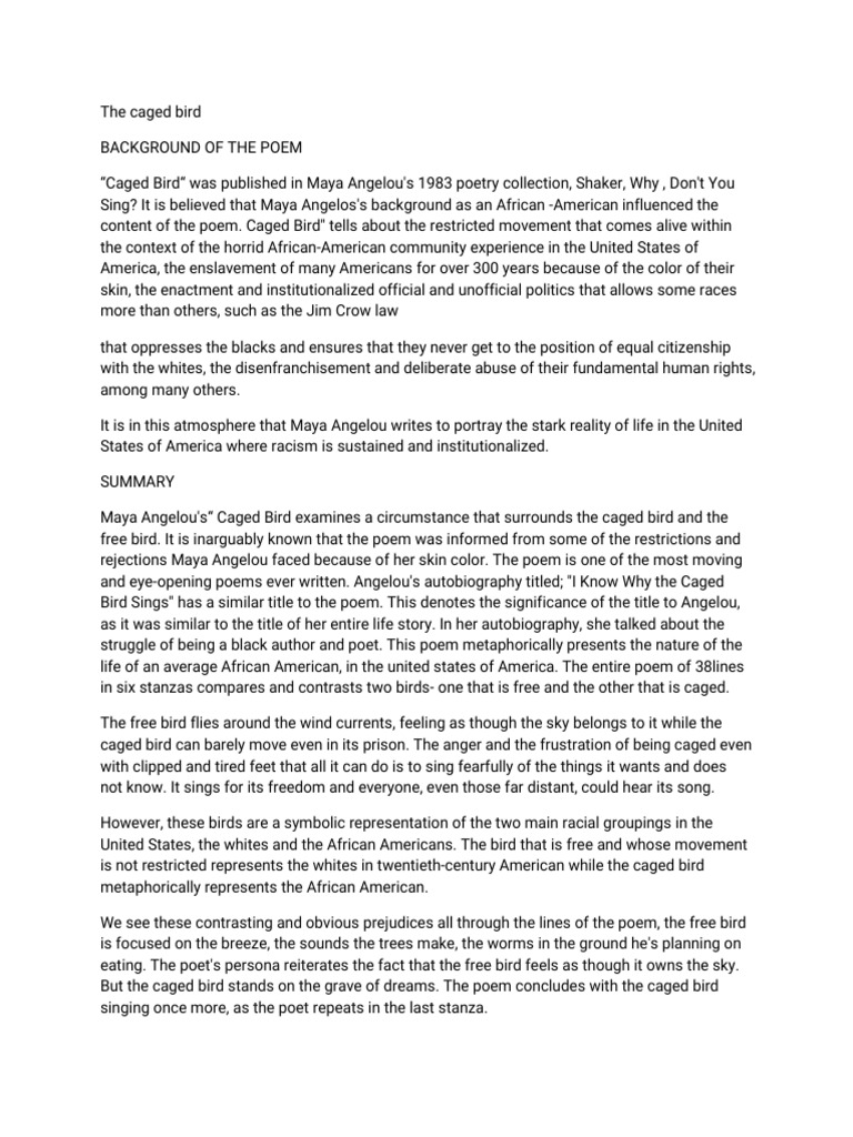 The Caged Bird | PDF