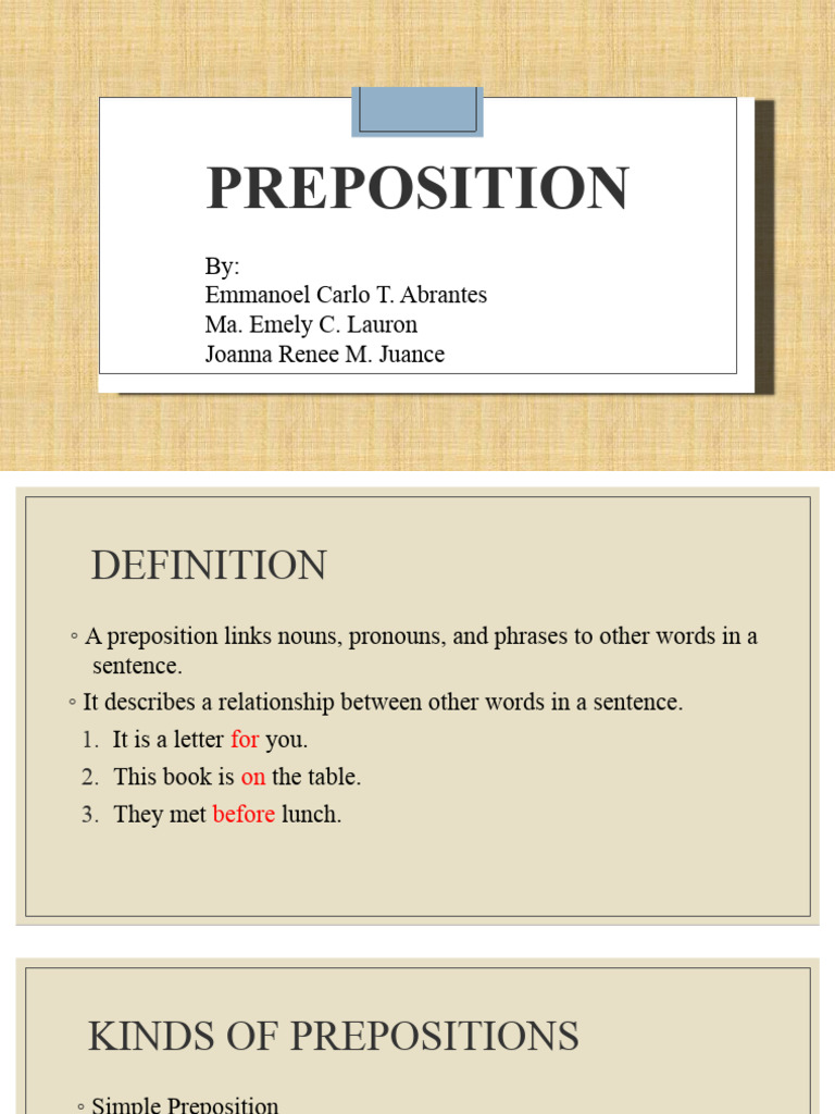Preposition USTAC Reporting | PDF | Preposition And Postposition | Noun