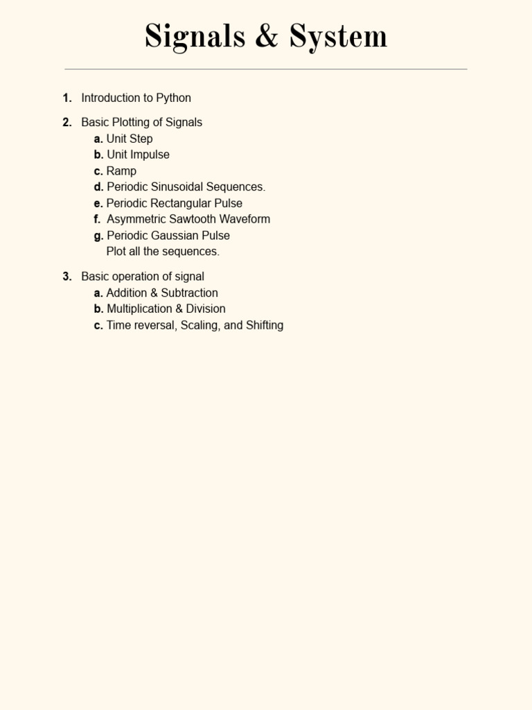 sig&sys | PDF | Applied Mathematics | Computer Engineering