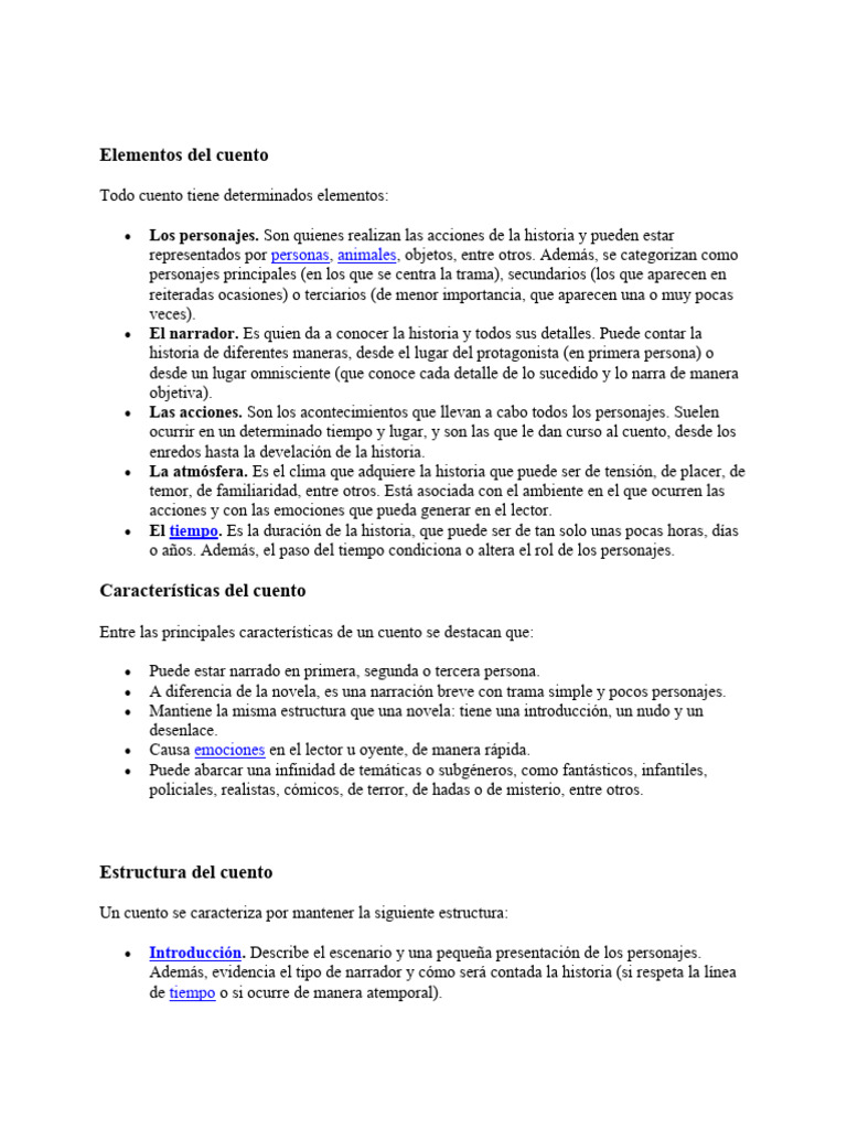 Elementos Del Cuento | PDF | Cuentos | Narración