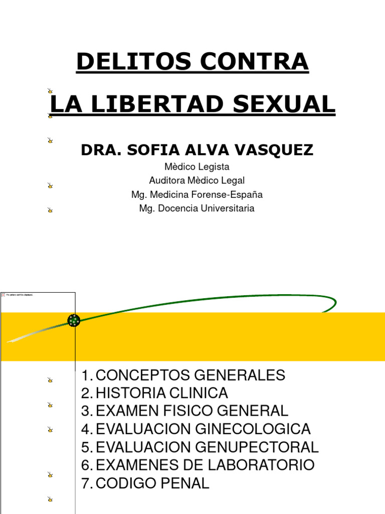 Delitos Contra La Libertad Sexual: Dra. Sofia Alva Vasquez | PDF ...
