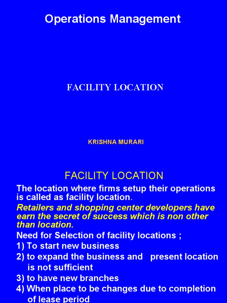Facility Location | PDF | Mathematical Optimization | Labour Economics