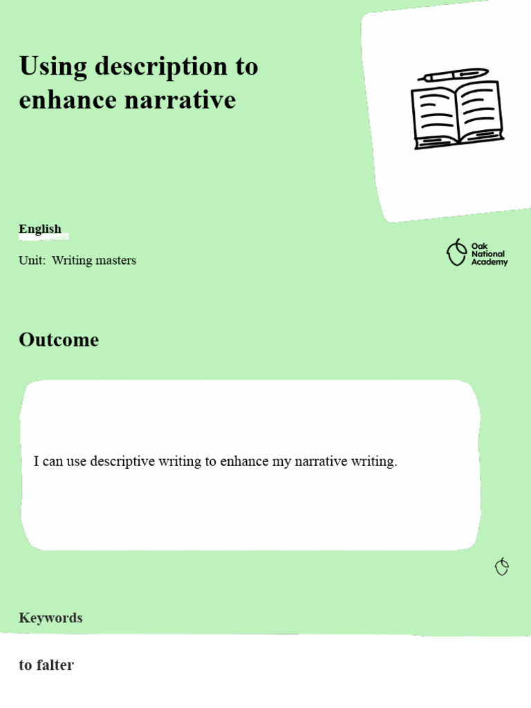 Using Description To Enhance Narrative Slide Deck | PDF | Plot ...