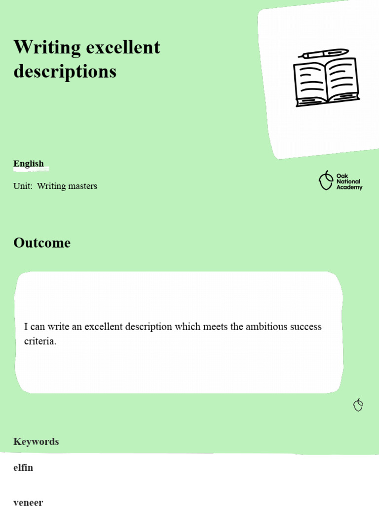 Writing Vivid Descriptions Guide | PDF | Human Communication | Syntax