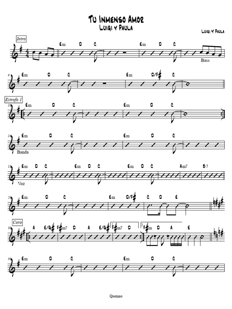 Tu Inmenso Amor - Luigi | PDF