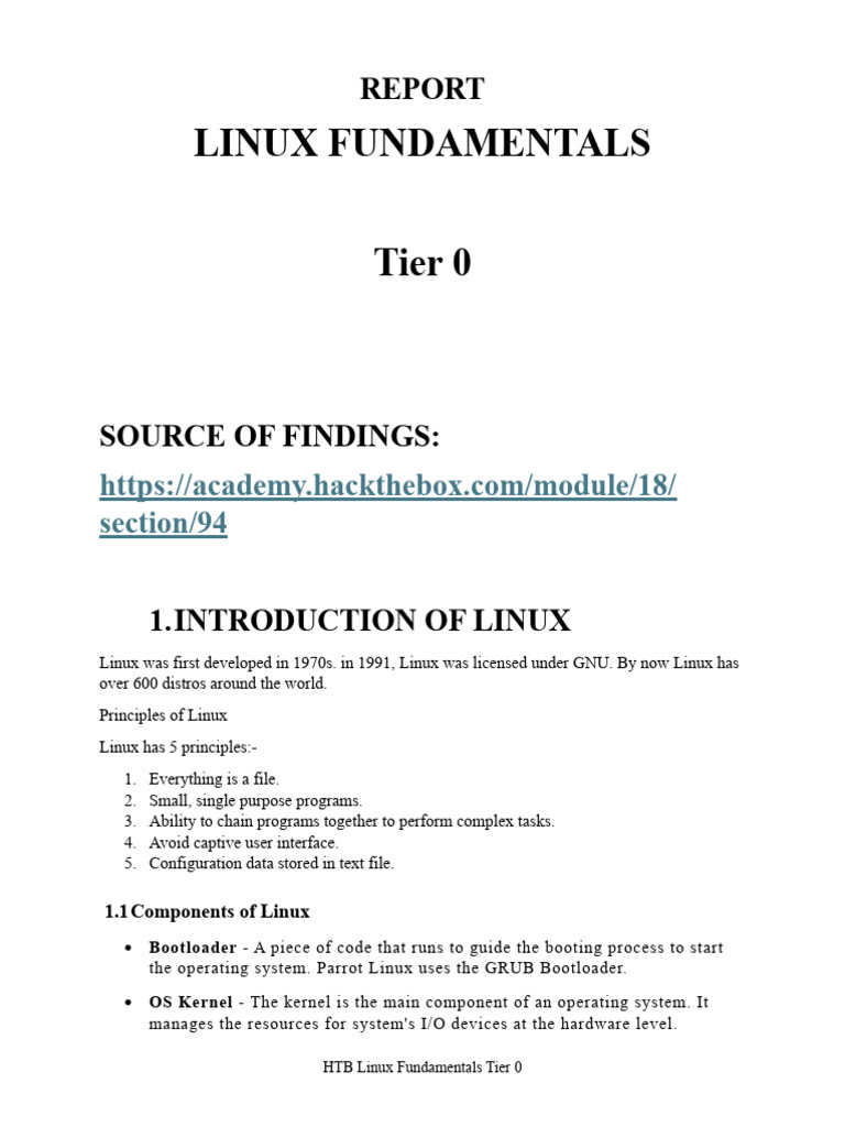 Linux Fundamentals HTB | PDF | Operating System | Computer File