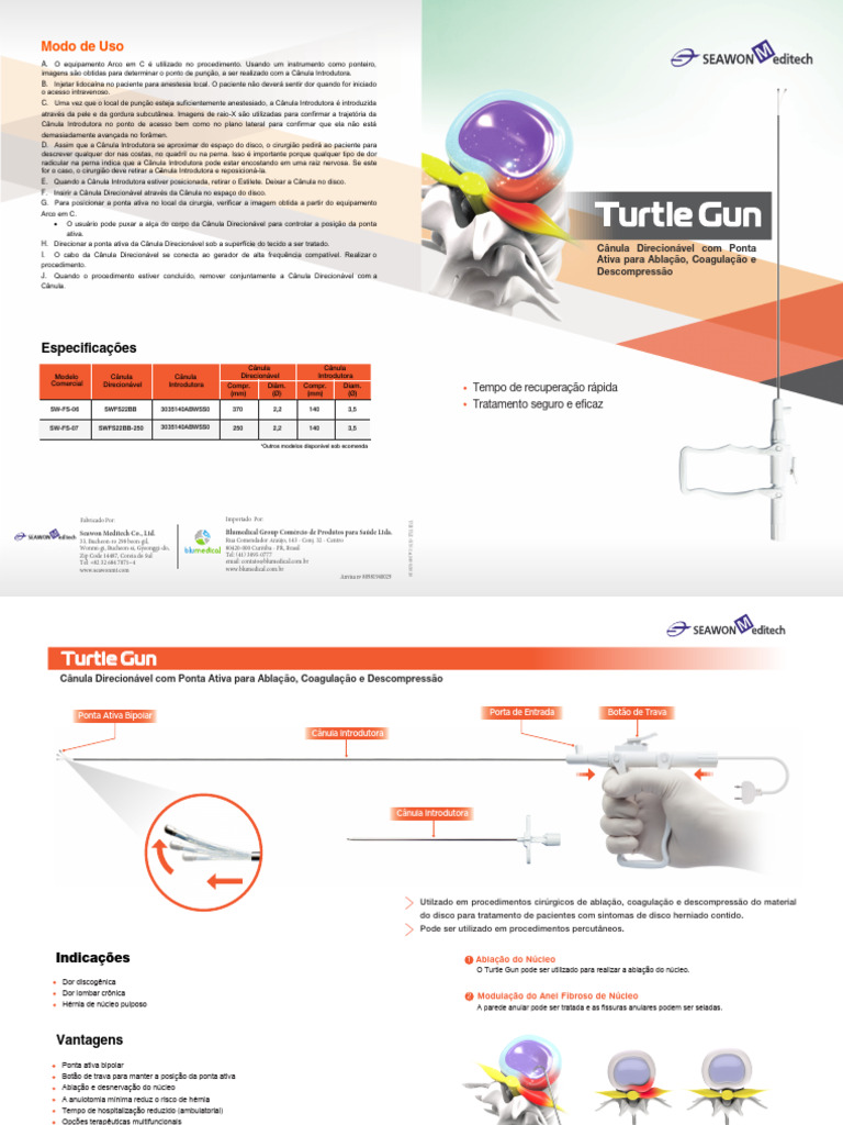 Cânula Direcionável Turtle Gun | PDF | Dor | Medicina Clínica
