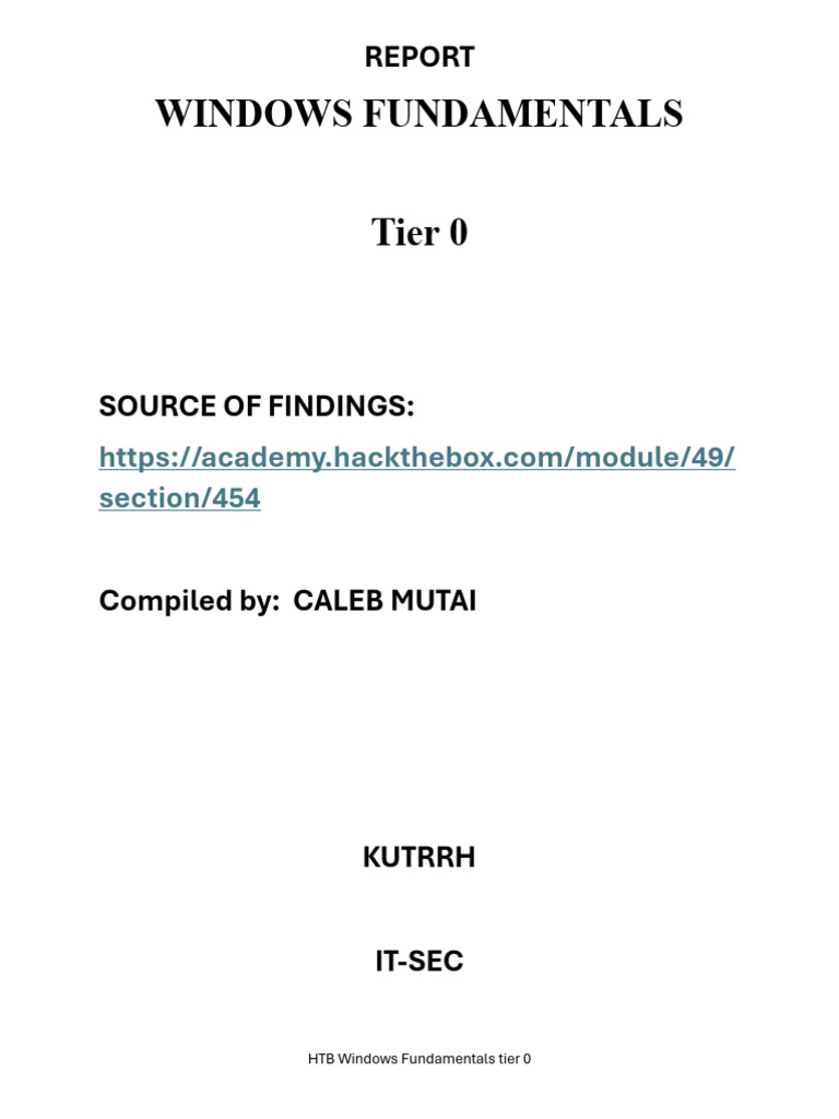 Windows Fundamentals HTB | PDF | Command Line Interface | Operating System