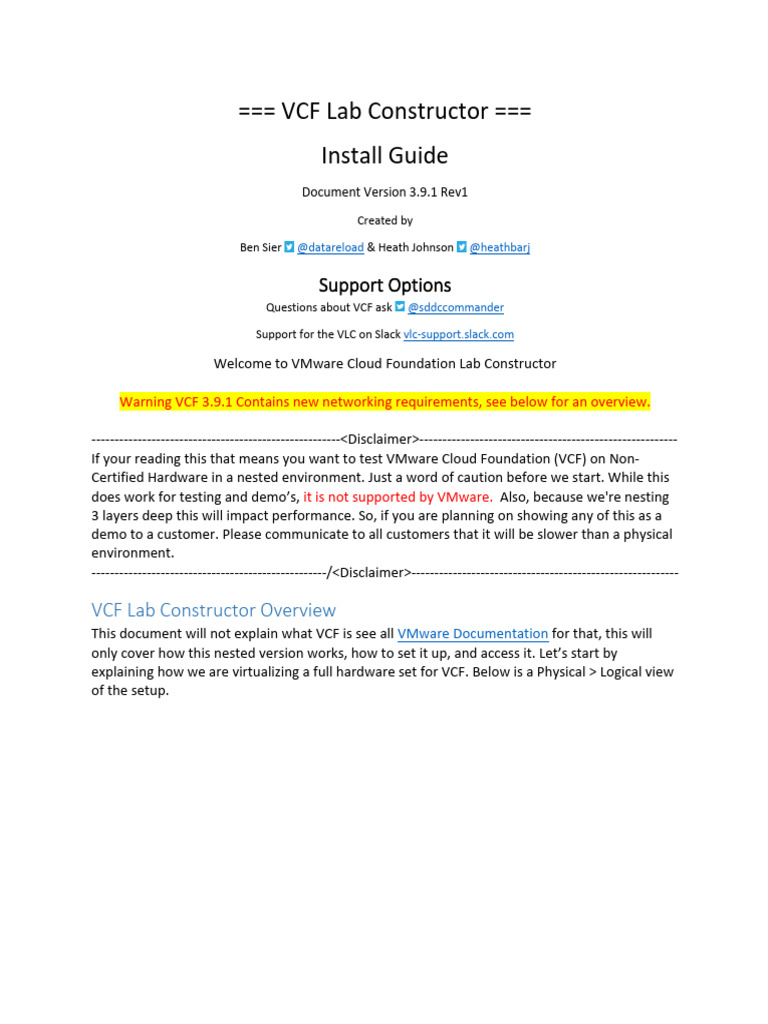 VCF Lab Constructor Install Guide 391rev1 | PDF | Router (Computing ...