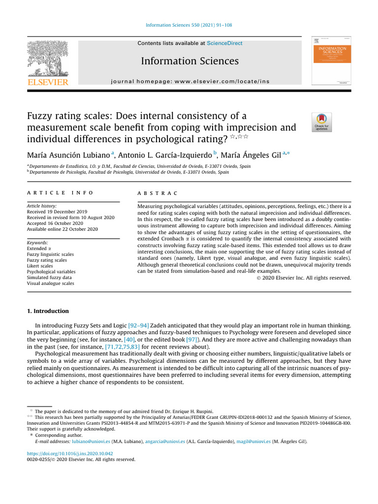 Lubiano Et Al. Fuzzy Rating Scales | PDF | Likert Scale | Fuzzy Logic