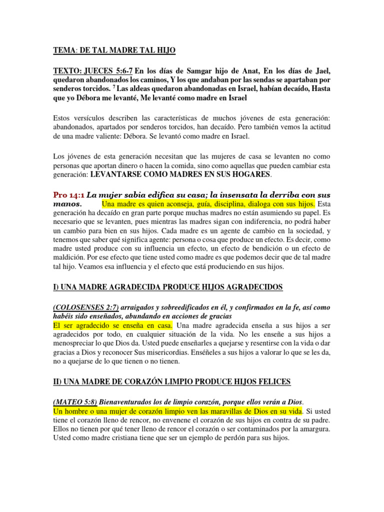 De Tal Madre Tal Hijo | PDF
