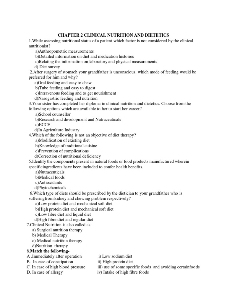Clinical Nutrition and Dietetics Overview | PDF | Dietitian | Diet ...