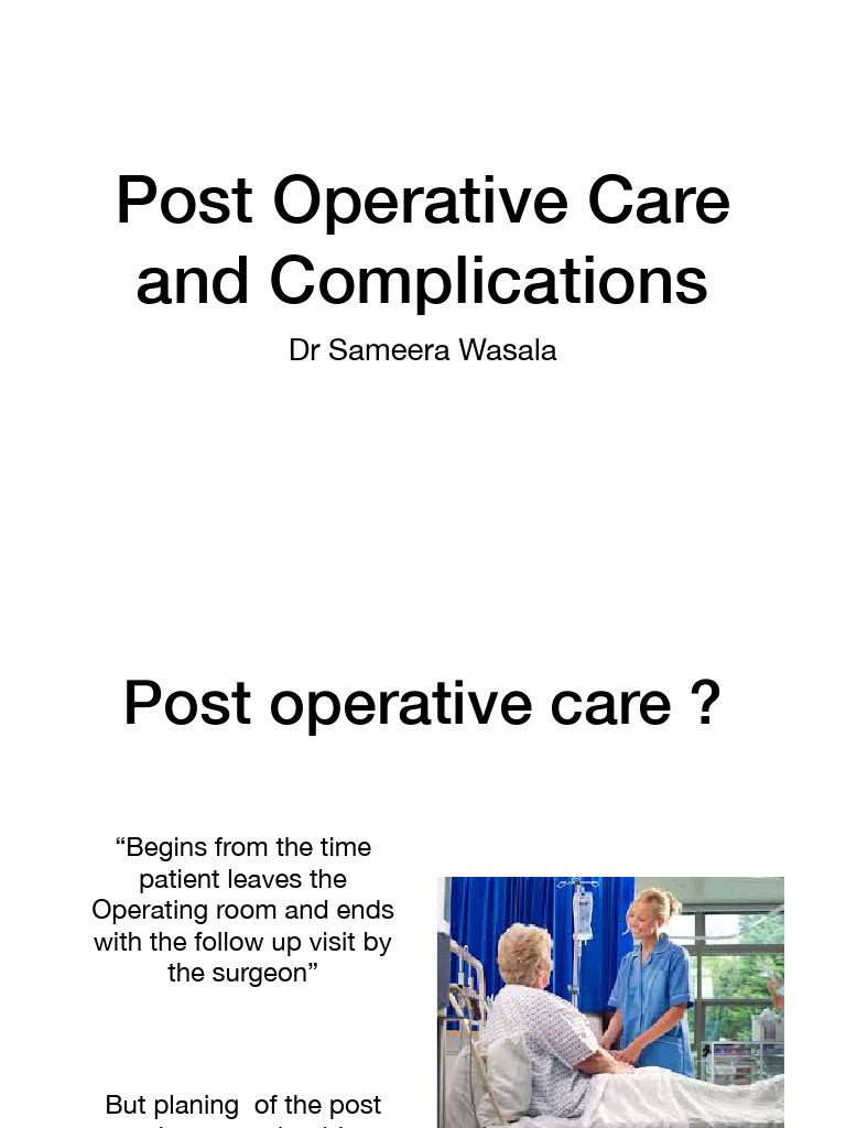 6 Post Operative Care and Complications | PDF | Respiratory Tract | Surgery