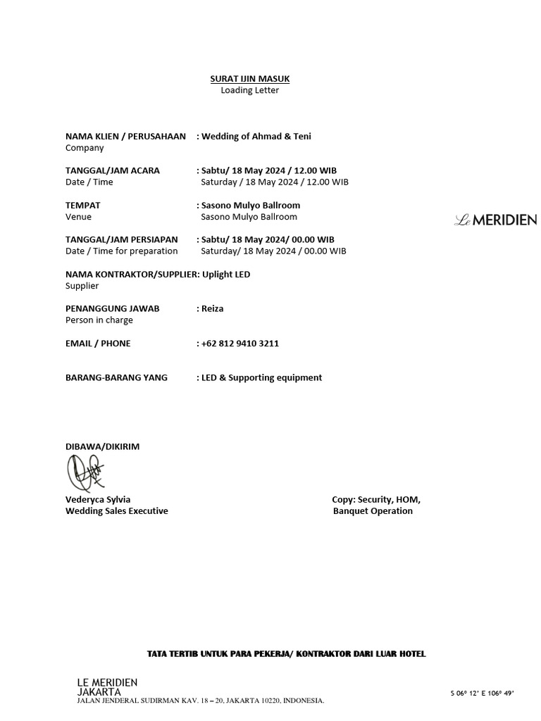 Loading Letter WD AhmadTeni On 18MAY24 - LED | PDF