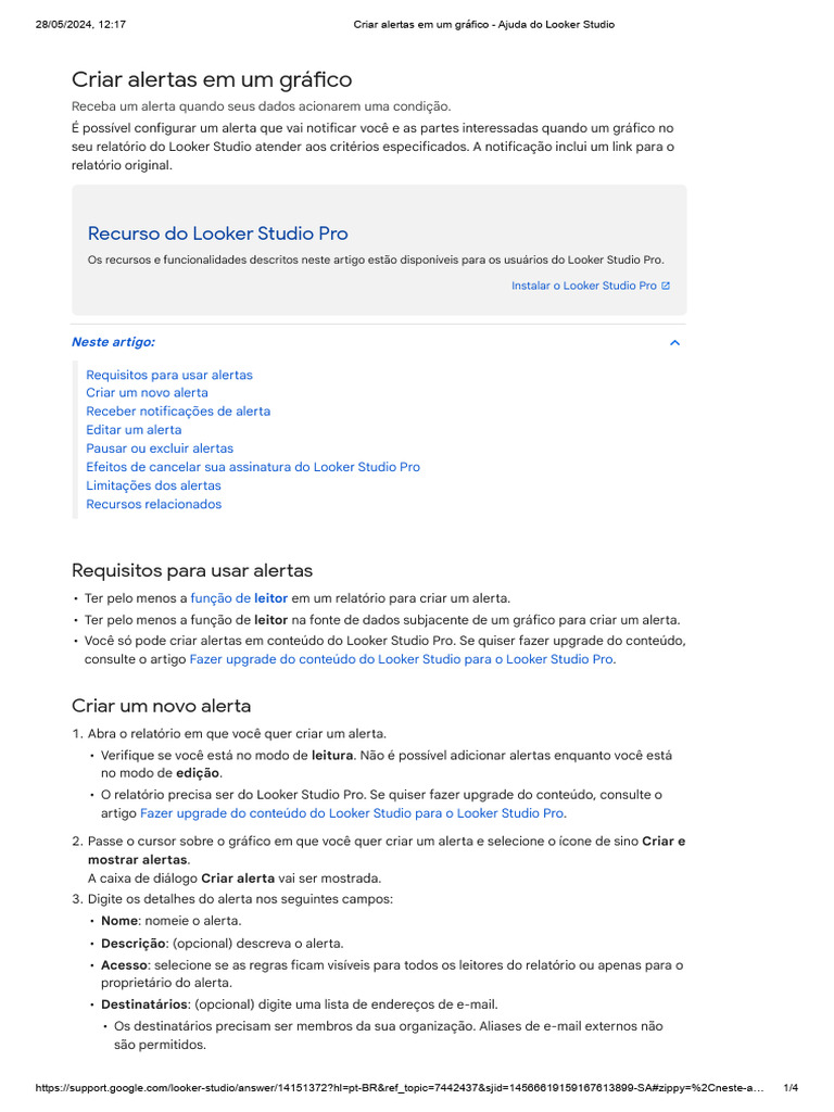 Criar Alertas em Um Gráfico - Ajuda Do Looker Studio | PDF | Informática