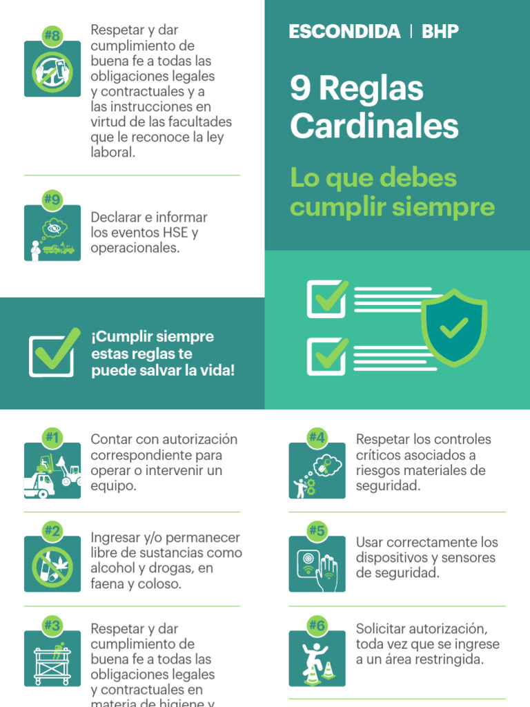 Tarjeta de Bolsillo Reglas Cardinales | PDF