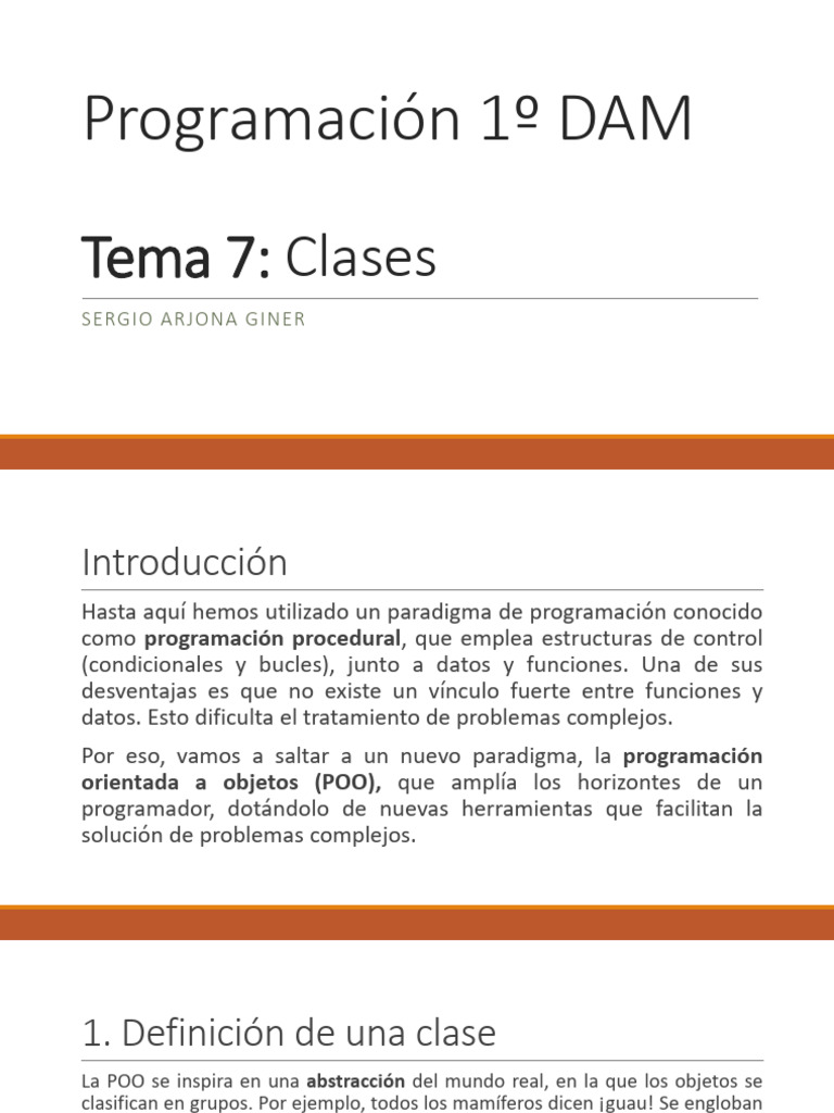 Tema 7 - Clases | PDF | Constructor (Programación Orientada a Objetos) | Programación