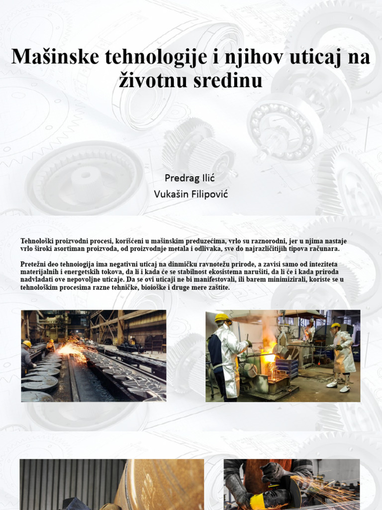 Masinske Tehnologije I Njihov Uticaj Na Zivotnu Sredinu | PDF