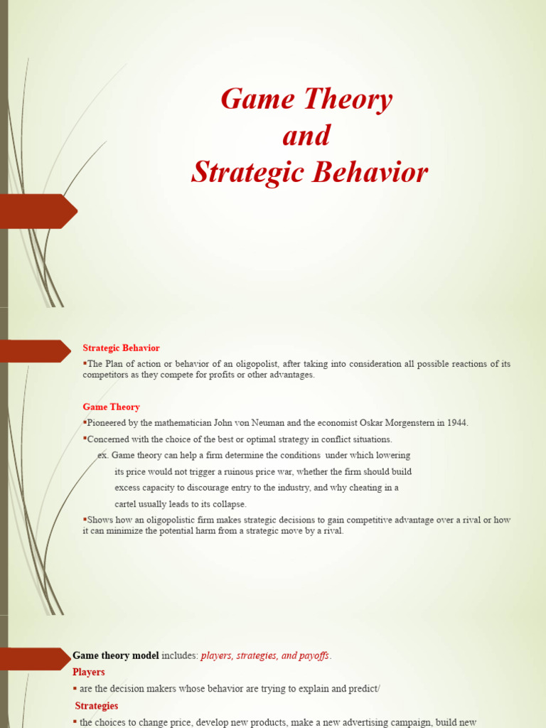 Game Theory & Strategic Behavior | PDF | Game Theory | Profit (Economics)
