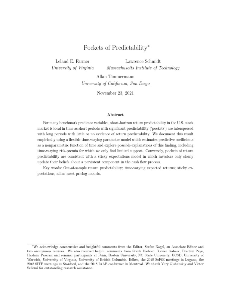 Pockets of Predictability | PDF | Linear Regression | Regression Analysis