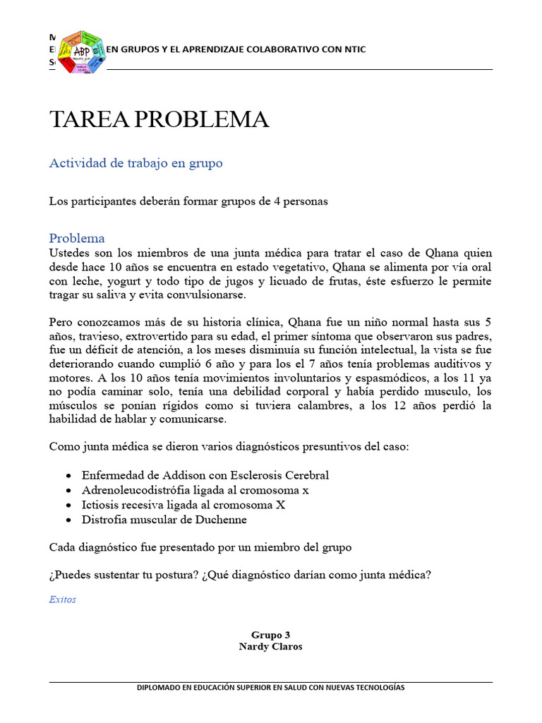 Abp - Caso Qhana Grupo 3 | PDF | Neurología | Medicina CLINICA