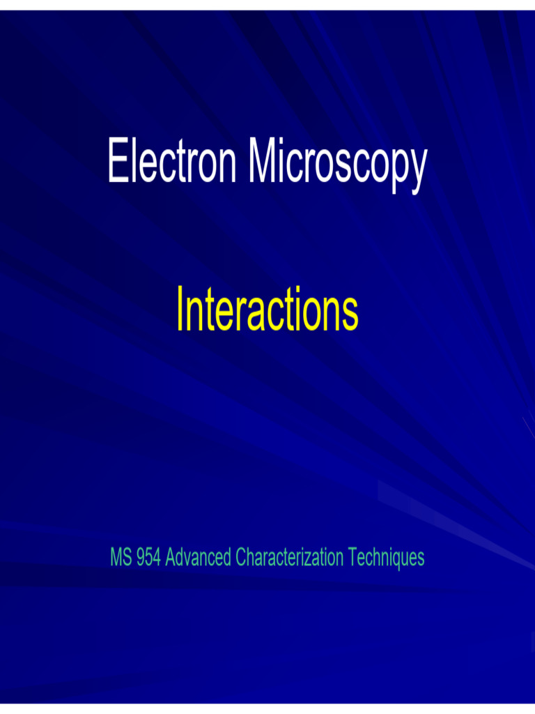 EM Electron Beam Matter Interactions | PDF | Electron | Scattering