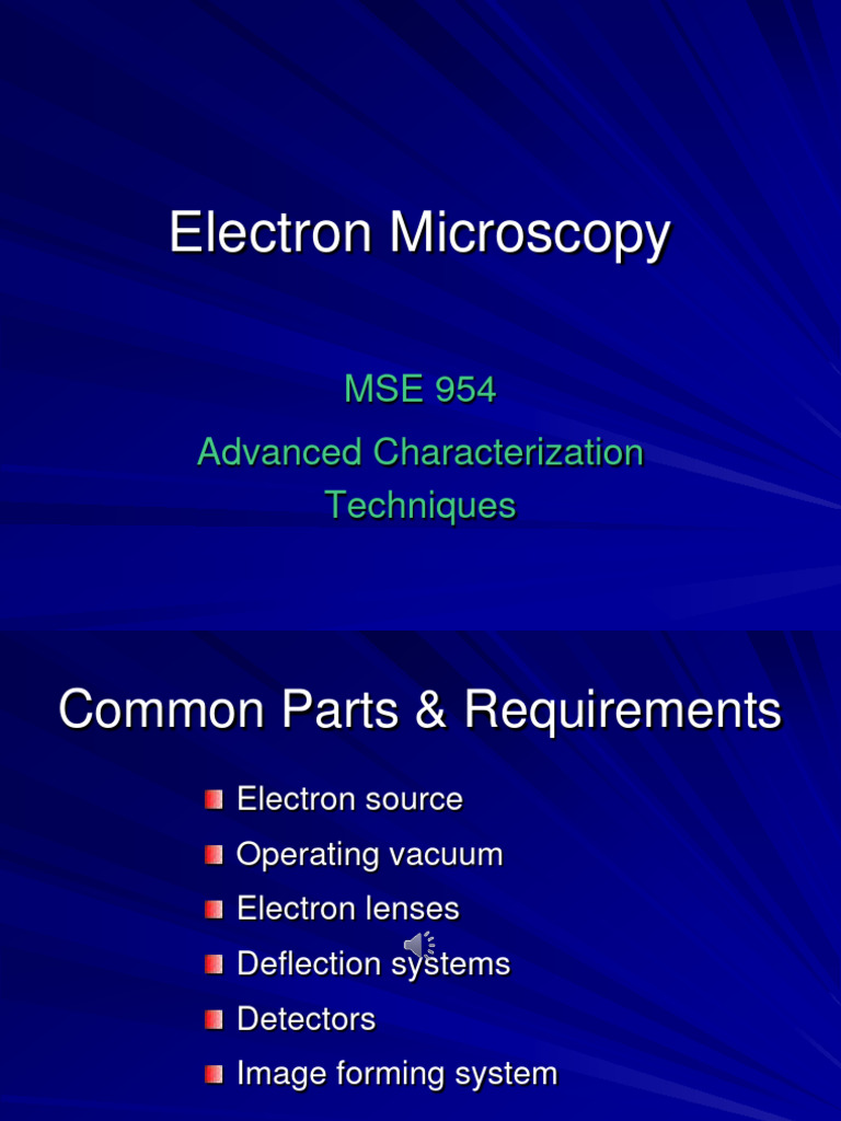 Electron Microscopy: Source Types & Characteristics | PDF ...