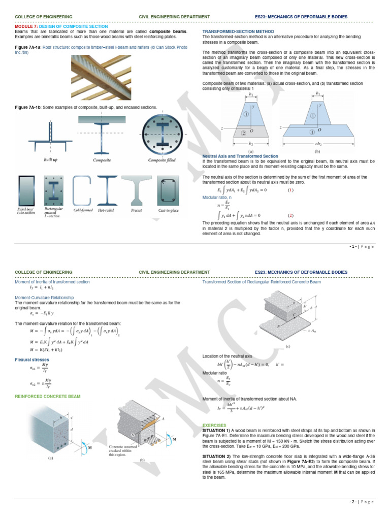 Composite Sections | PDF | Beam (Structure) | Bending