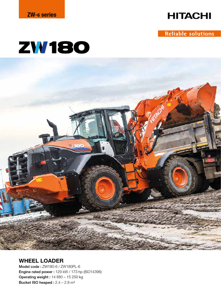 Brosura Hitachi ZW180-6 EN | PDF | Pump | Brake