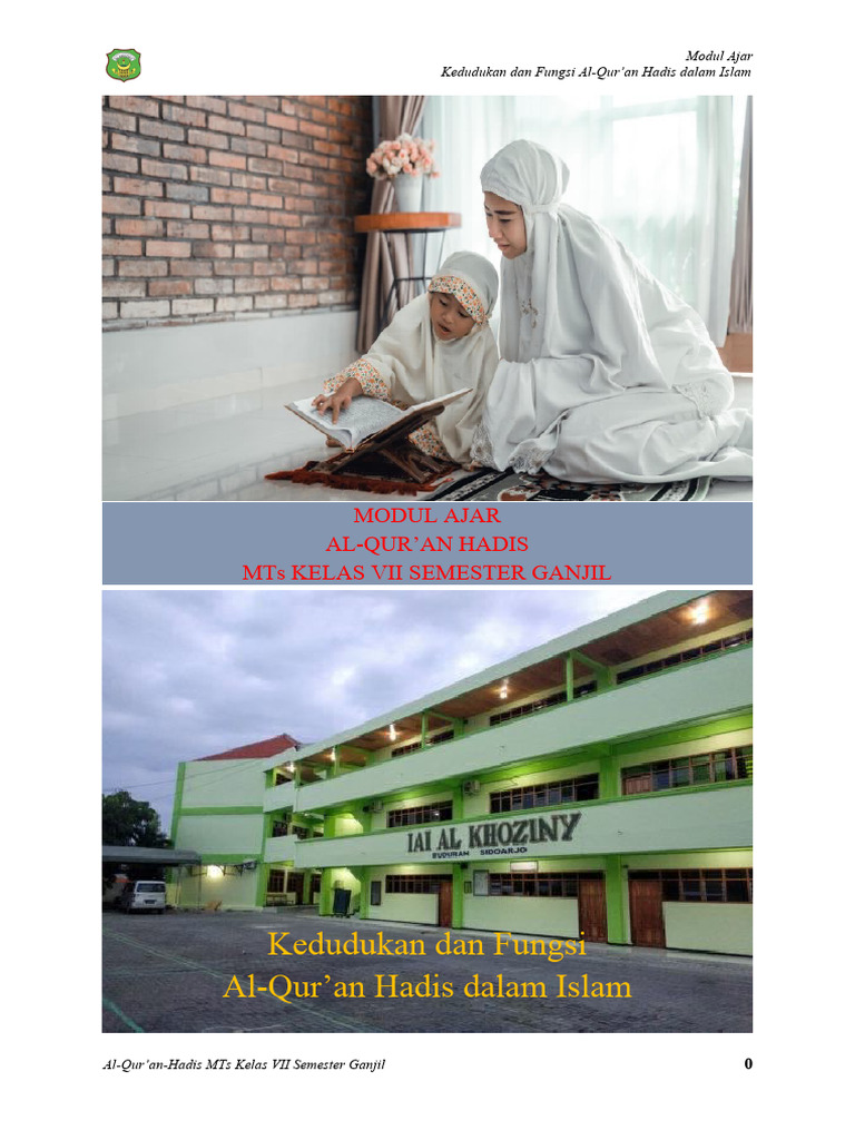 Contoh Modul Ajar QH - MTs | PDF