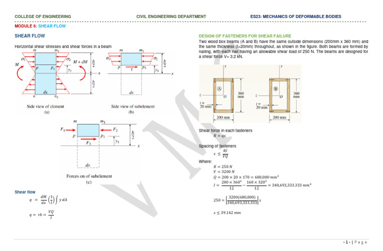 Shear Flow in Sections | Download Free PDF | Shear Stress | Beam ...