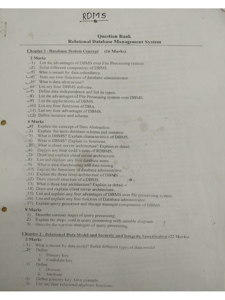 DBMS Questions | PDF