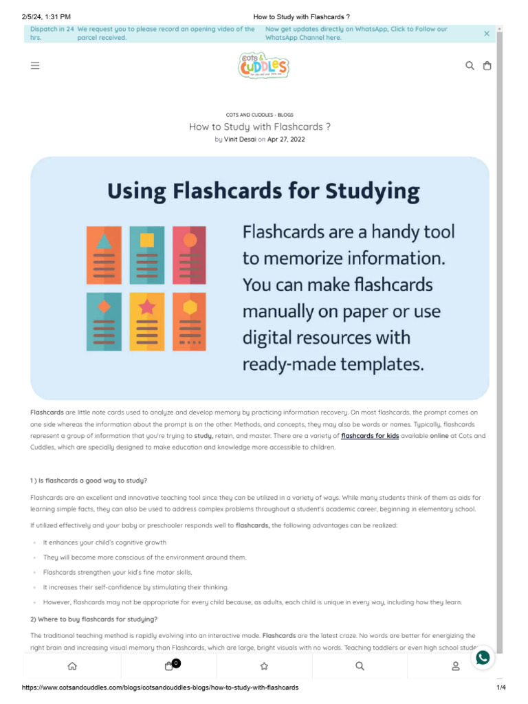 How To Study With Flashcards | Download Free PDF | Flashcard | Cognition