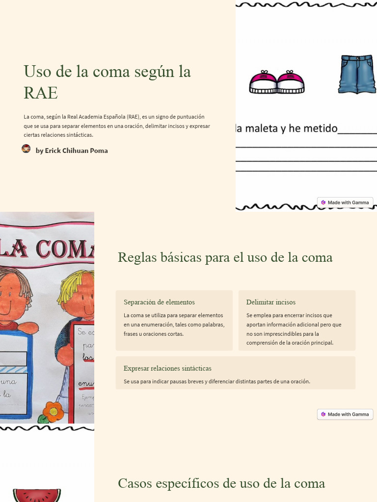 Uso de La Coma Segun La RAE | Descargar gratis PDF | Coma | Oración (Lingüística)